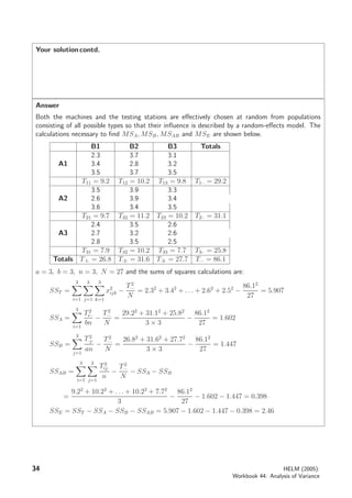 Analysis of Variance 2 | PDF