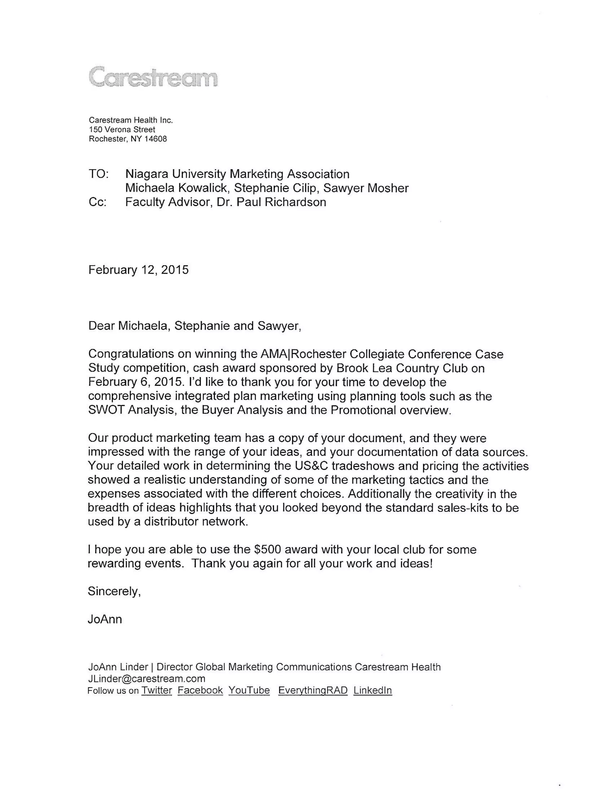 Carestream Letter | PDF