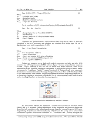 Battery energy storage system (BESS) design for peak demand reduction ...