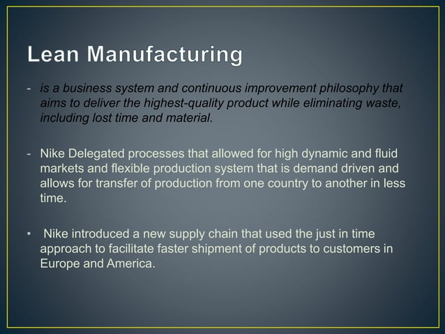 Supply Chain Management-Nike | PPTX