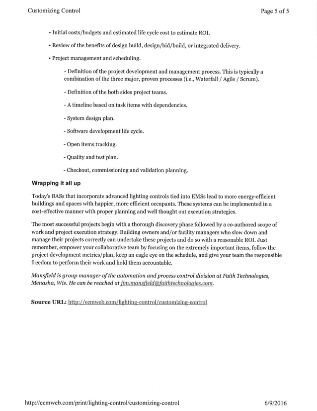 EC&M Customizing Control BAS-Lighting | PDF