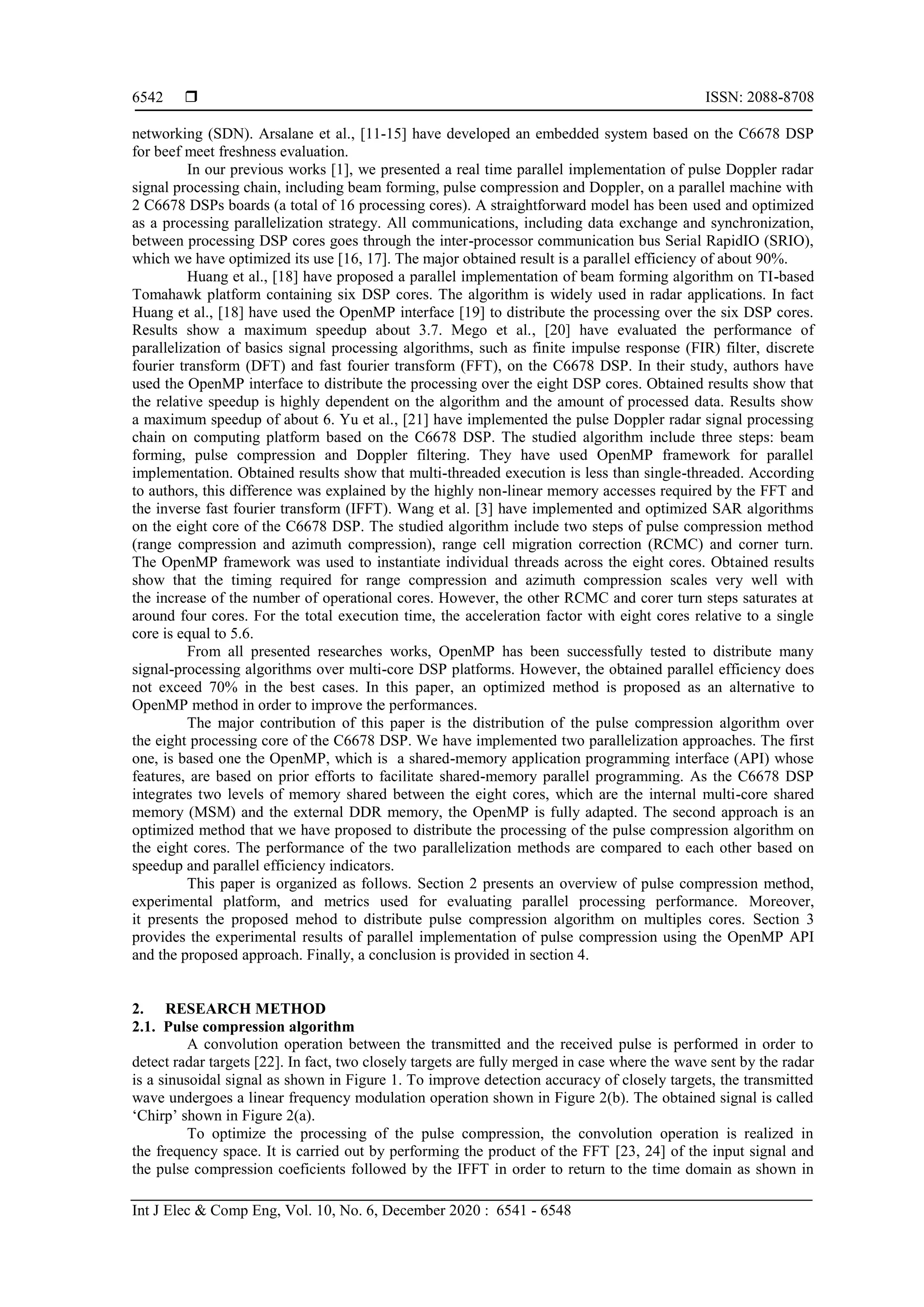 Parallel Implementation Of Pulse Compression Method On A Multi Core Digital Signal Processor Pdf