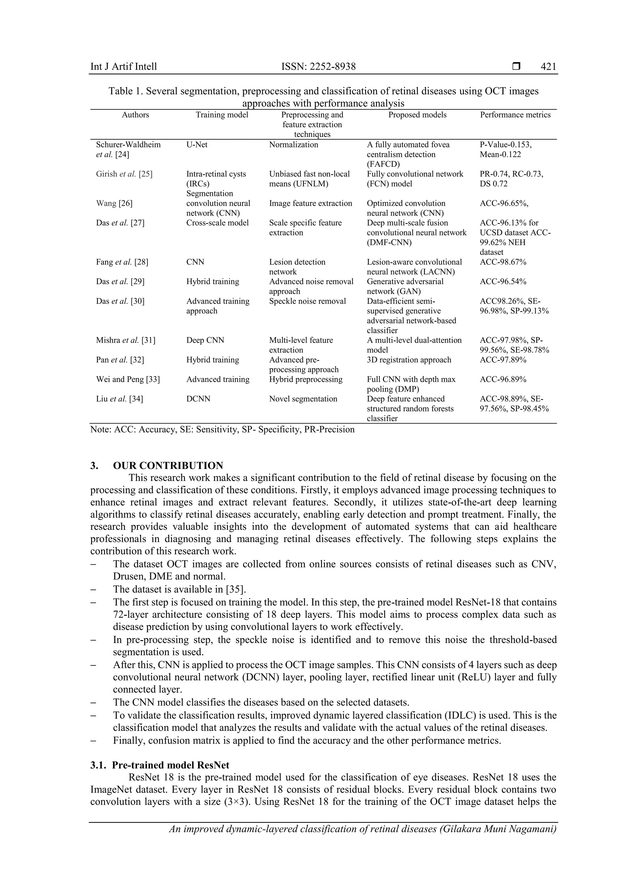 An improved dynamic-layered classification of retinal diseases | PDF
