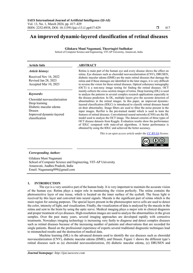 An improved dynamic-layered classification of retinal diseases | PDF