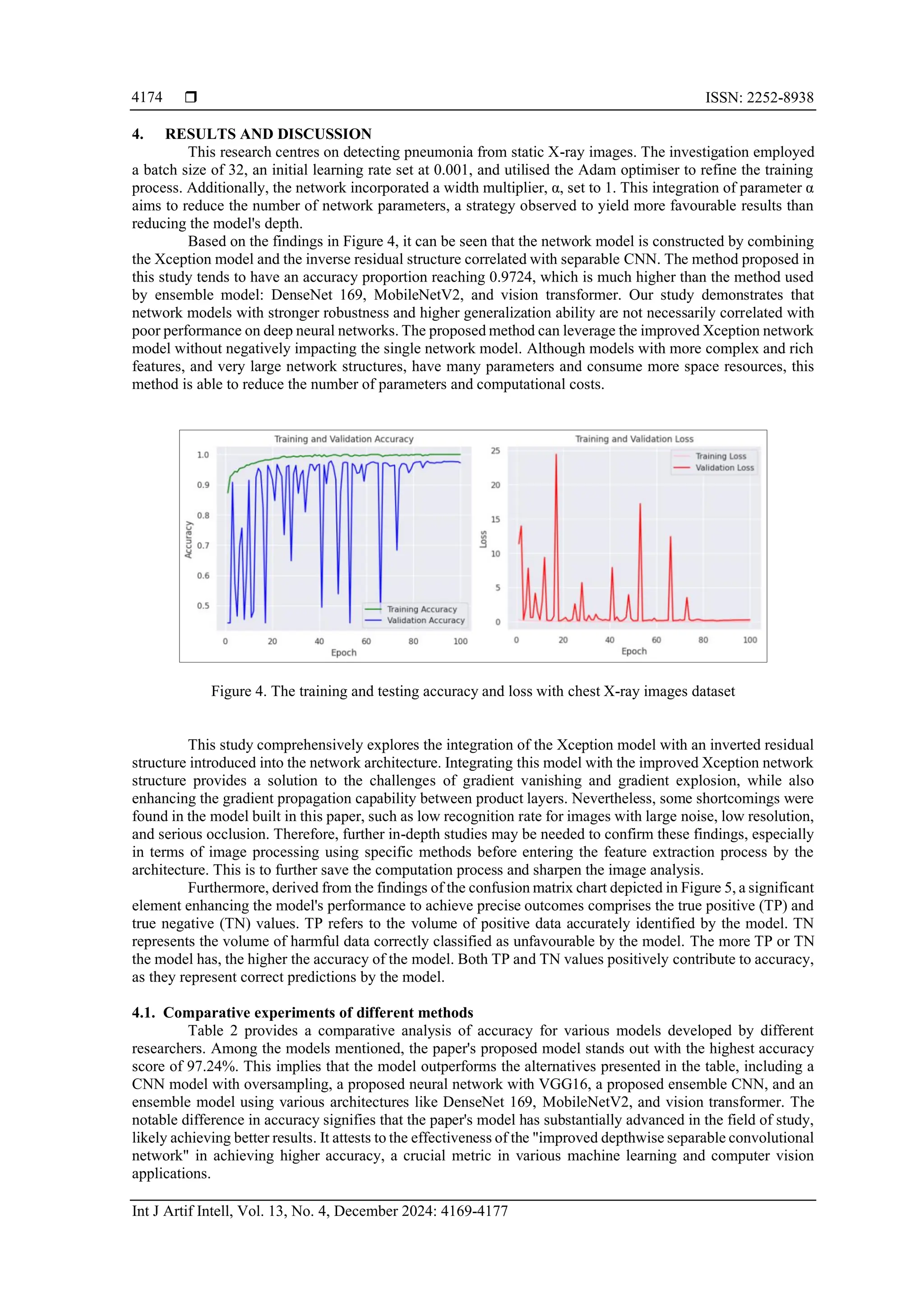 Pneumonia detection on x-ray image using improved depthwise separable convolutional neural ...