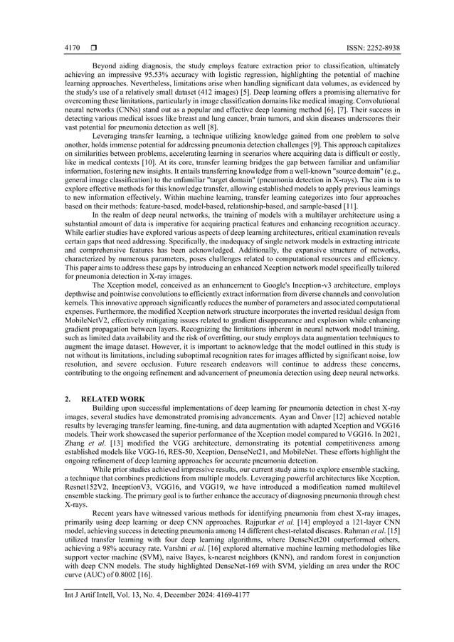 Pneumonia detection on x-ray image using improved depthwise separable ...