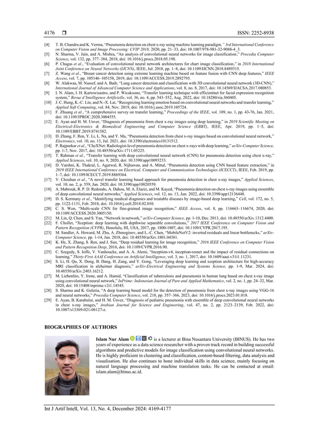Pneumonia detection on x-ray image using improved depthwise separable ...
