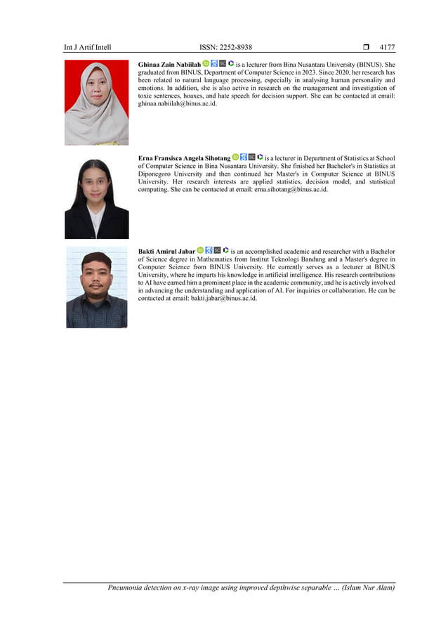 Pneumonia detection on x-ray image using improved depthwise separable ...