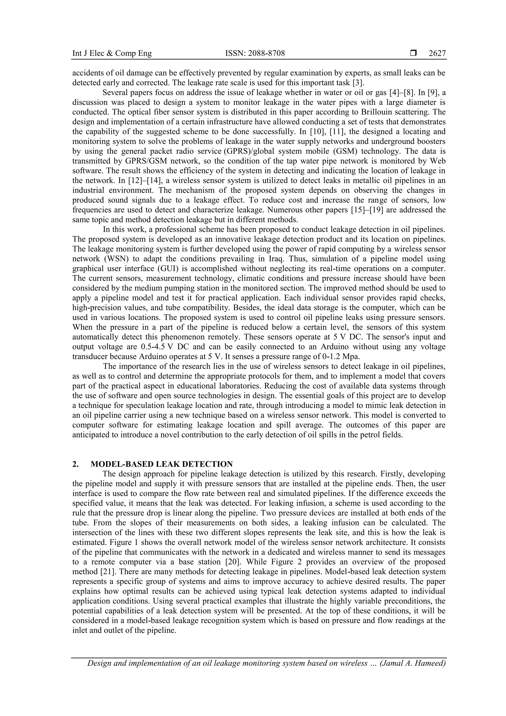 Design and implementation of an oil leakage monitoring system based on wireless network | PDF