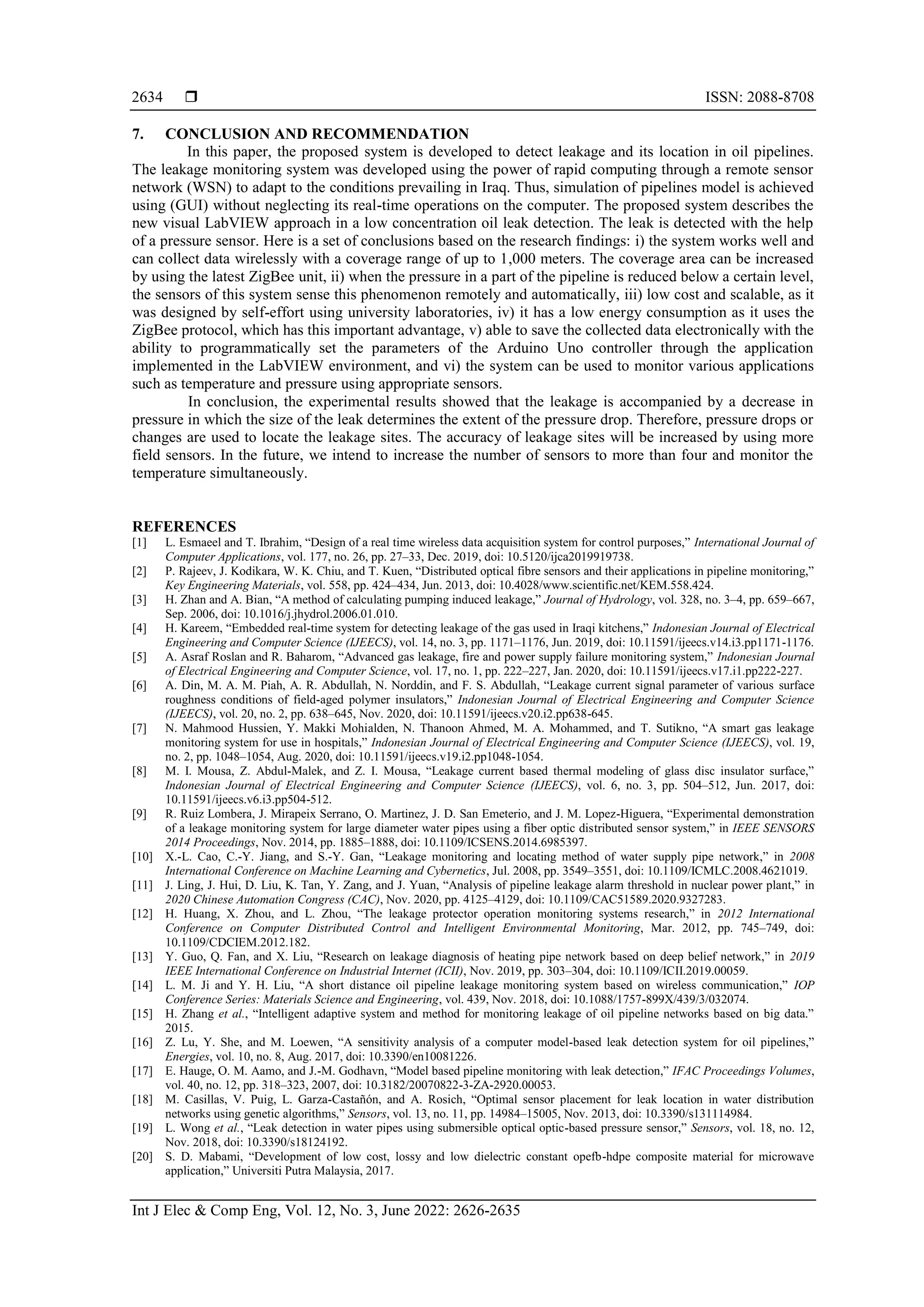 Design and implementation of an oil leakage monitoring system based on ...