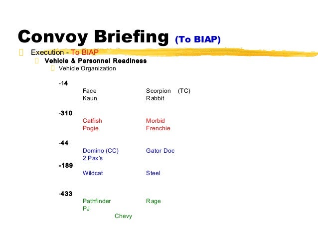 BIAP Convoy Briefing 051805