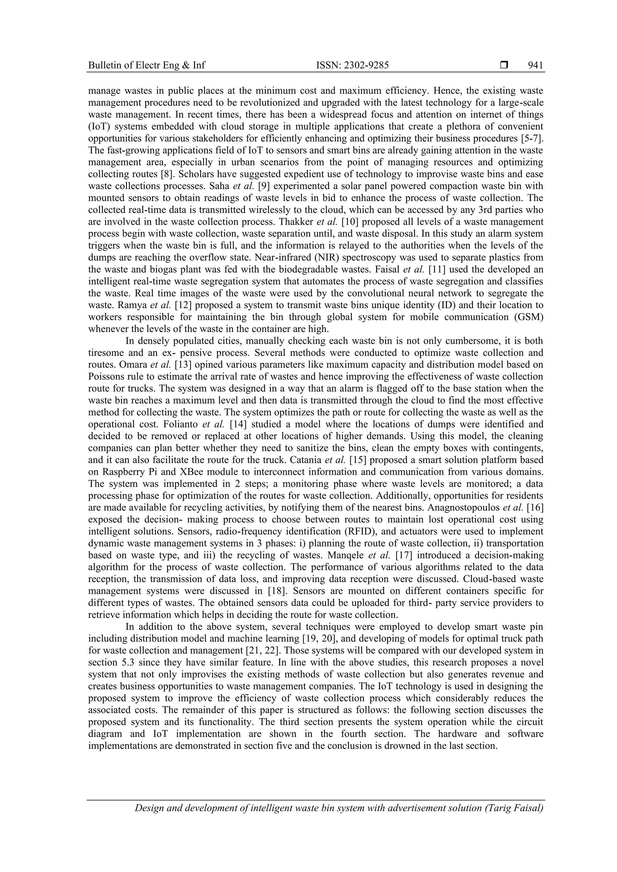 Design and development of intelligent waste bin system with ...