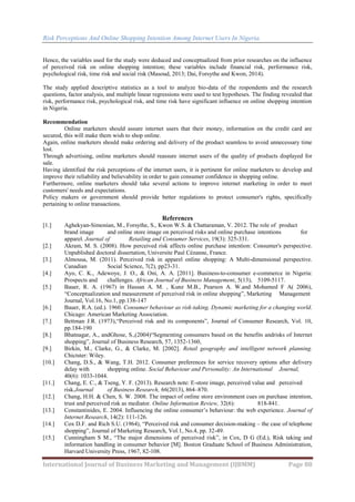 Risk Perceptions and Online Shopping Intention among Internet Users in ...