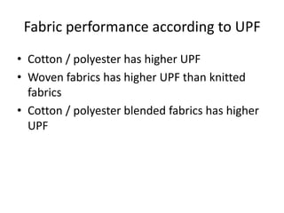 Anti UV treatment of textiles | PPTX