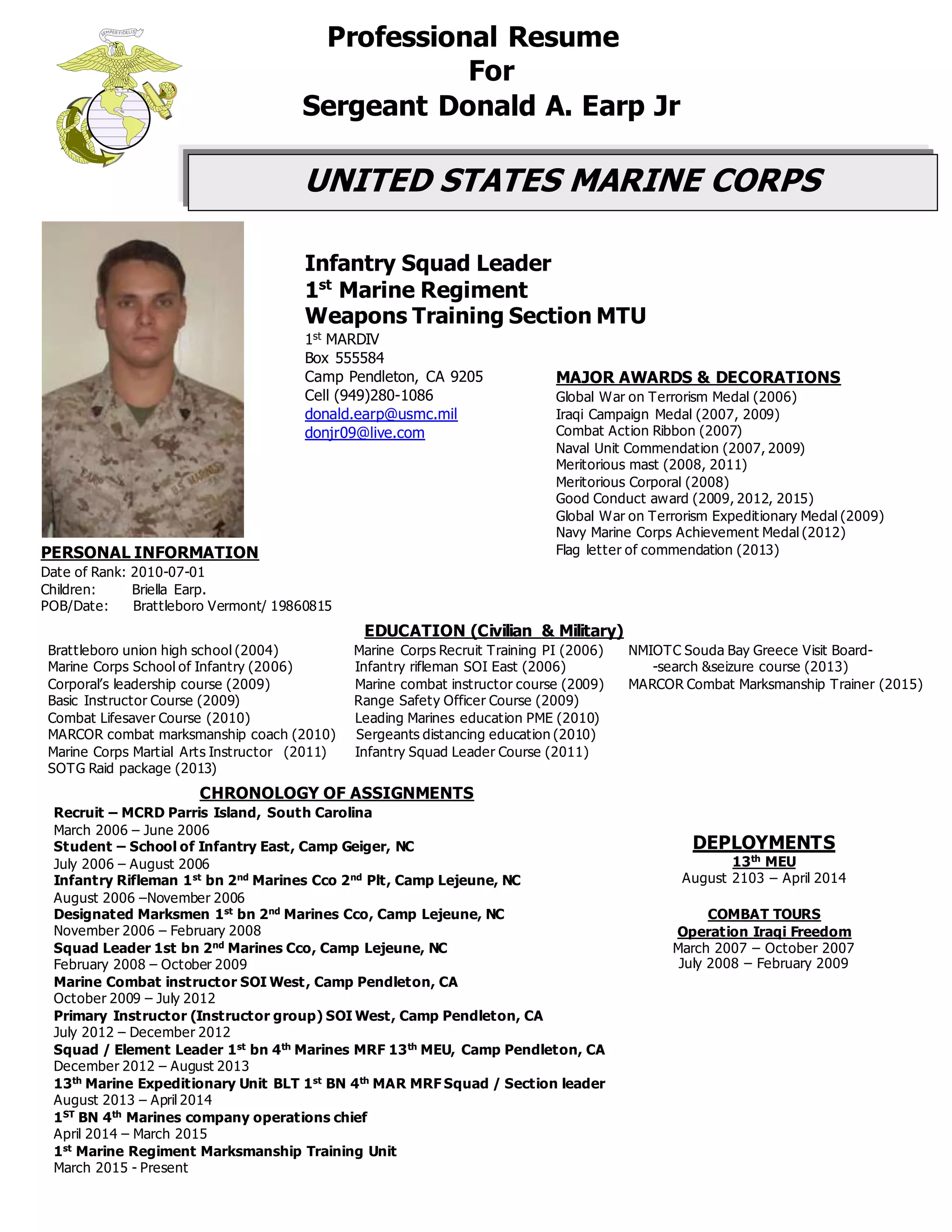 military Resume | DOCX