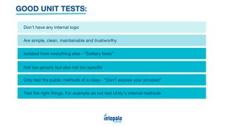 Unit testing in Unity | PDF