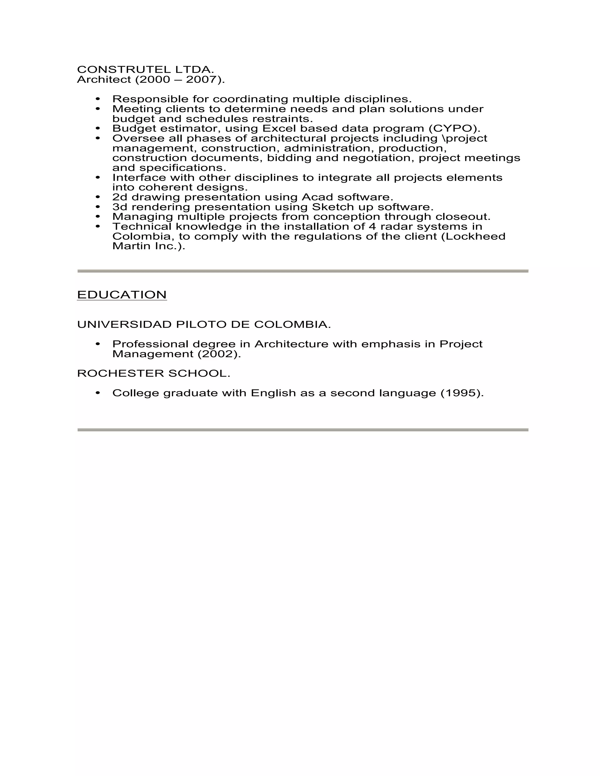 RESUME ALEJANDRO BOSSIO | PDF