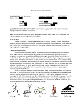 Personal Training Program Design | PDF