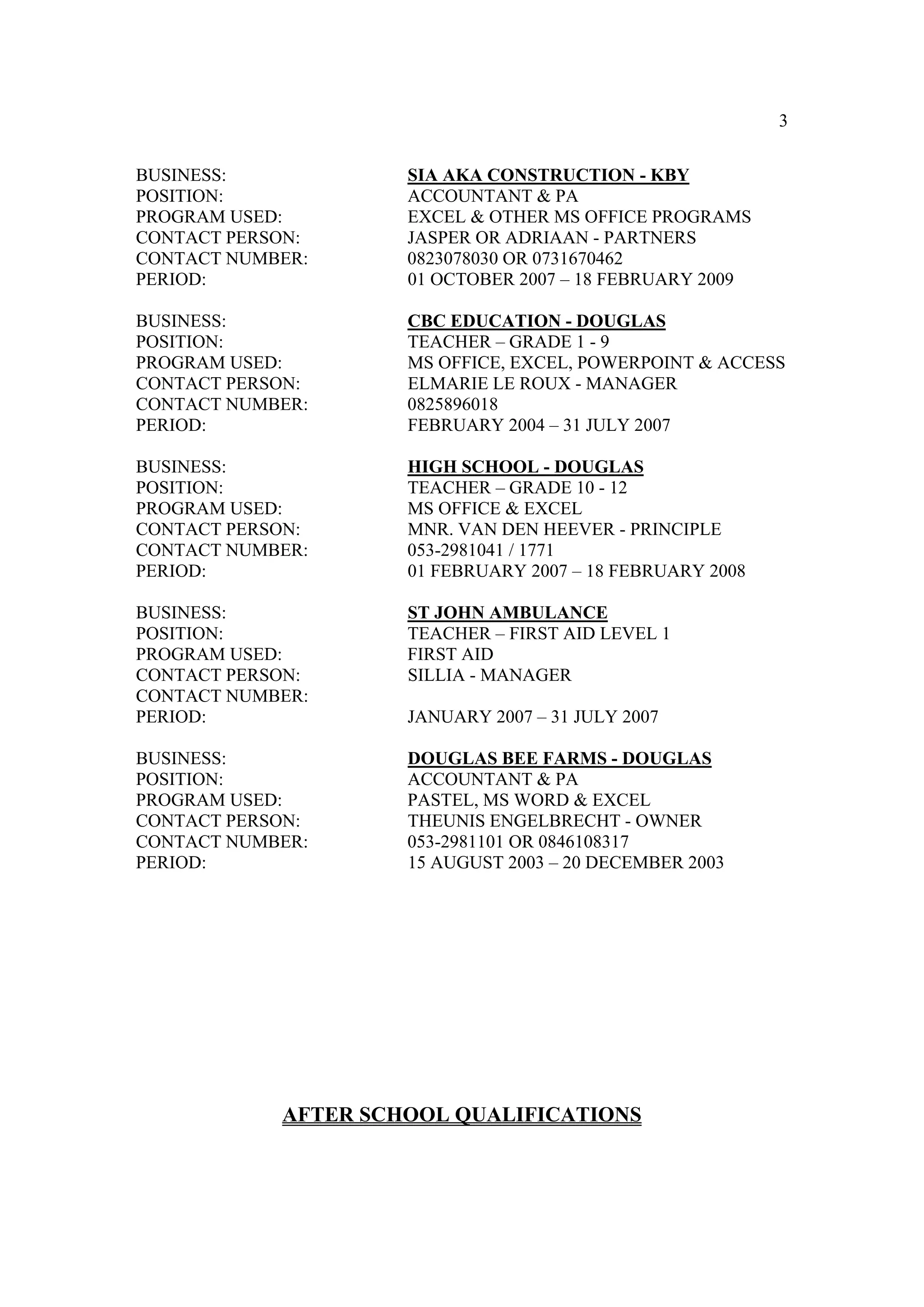 FULL CV OF CAROLINE | PDF