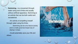 SWIMMING powerpoint to help you swims in | PDF