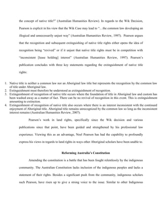 Victoria Fanibi Noel Pearson Research Paper | PDF