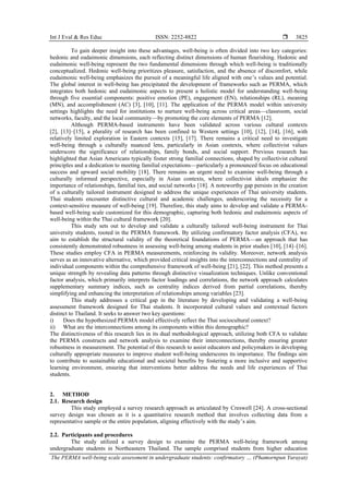 The PERMA well-being scale assessment in undergraduate students ...