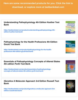 Pathophysiology 4th Edition Ellen Test Bank | PDF