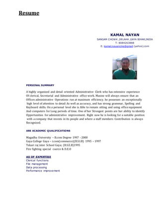 resume kamal Nayan (19) | PDF