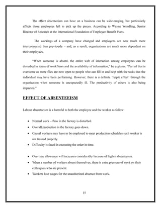44373305 a-study-on-employee-s-absenteeism-in-spinco | DOC