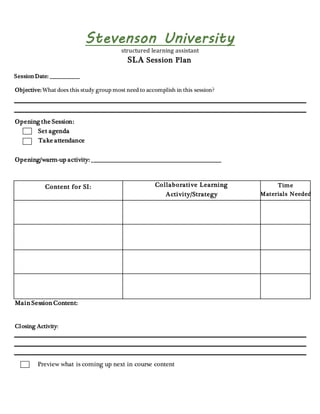 Session Plan Template | PDF