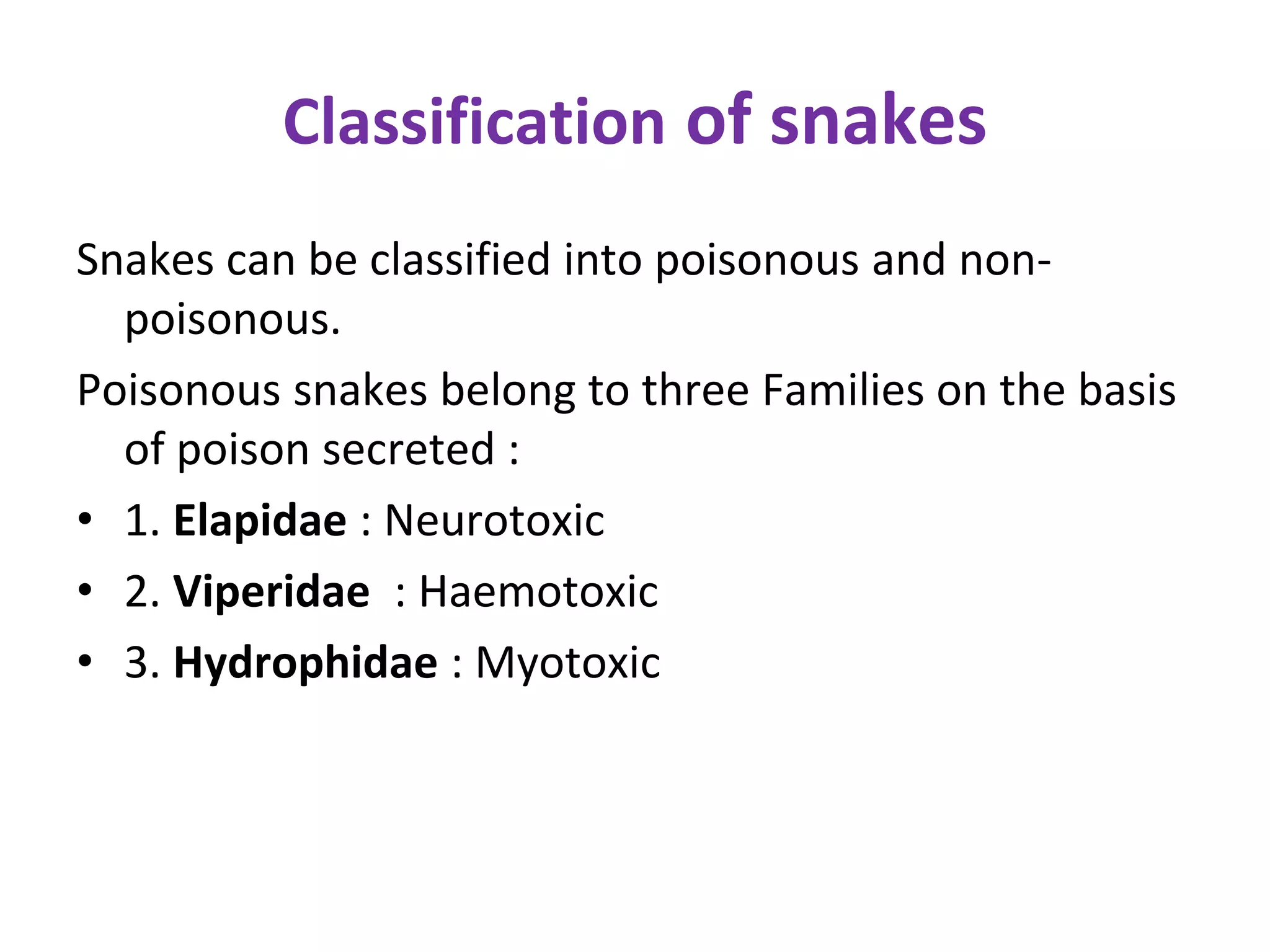 snake bite and management | PPTX