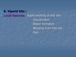 snake bite and management | PPTX