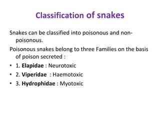 snake bite and management | PPTX
