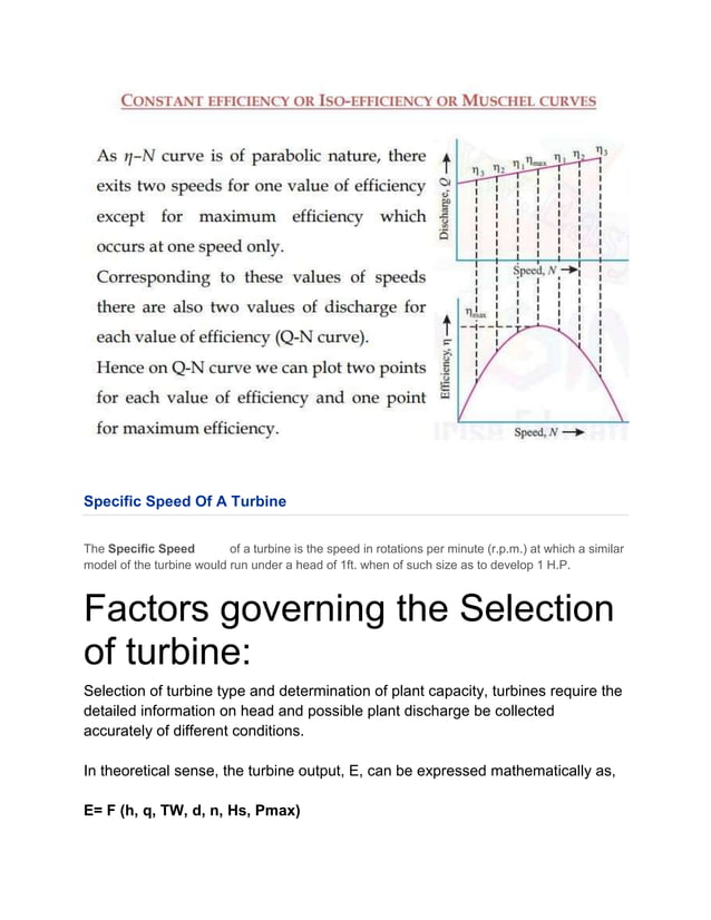 Hydraulic Turbines – II: Governing of turbines – Surge tanks – Unit and ...