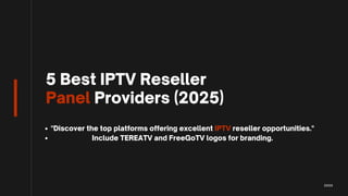 5 Best IPTV Reseller Panel Providers (2025) | PDF