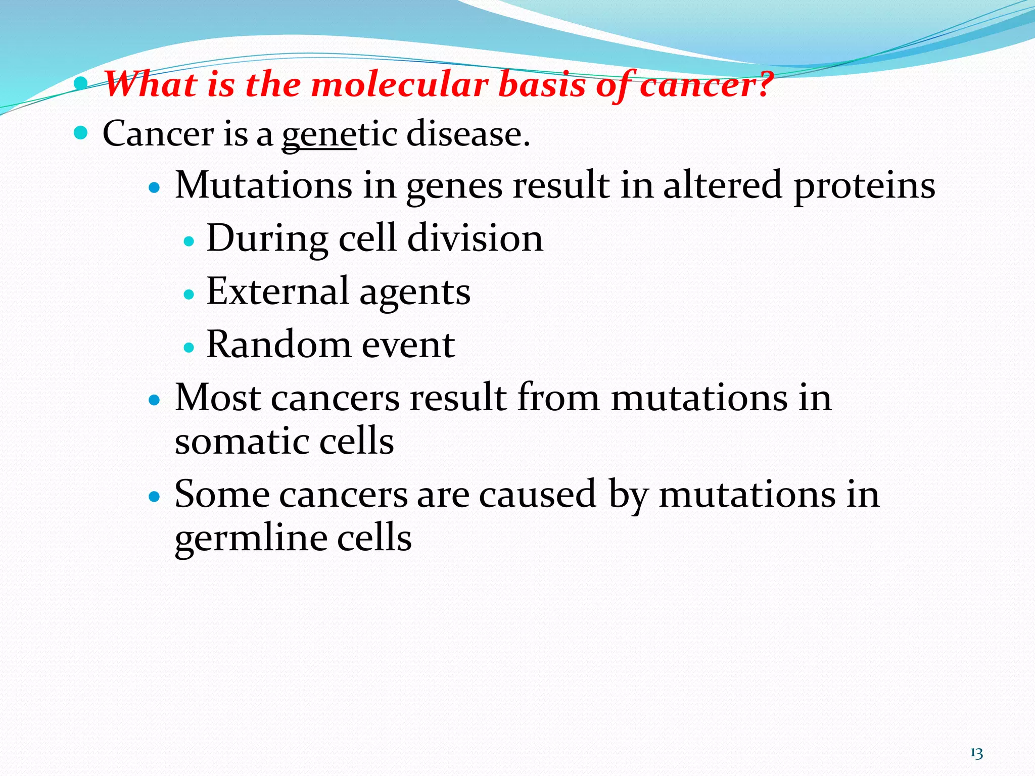Molecular Basis of Cancer | PPTX