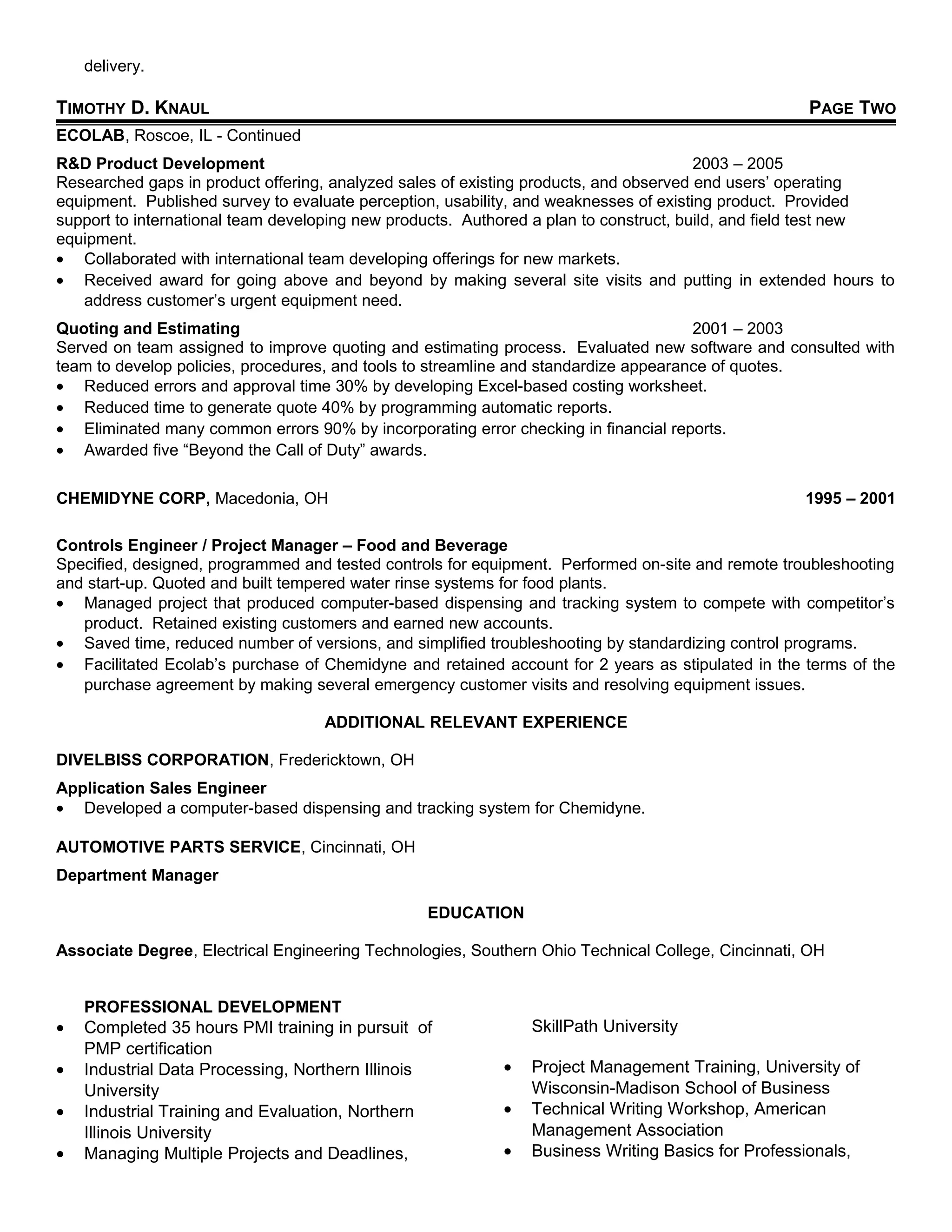 Knaul.Tim.Resume 150429 | DOC | Computing | Technology & Computing