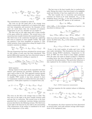 A simplified thermal model for the three way catalytic converter (1 ...