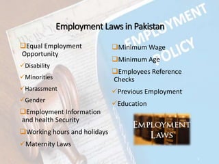 Employment Laws in Pakistan | PPTX