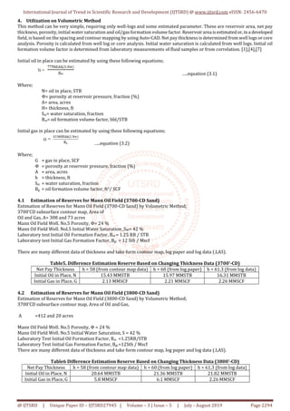 Reserve Estimation of Initial Oil and Gas by using Volumetric Method in ...
