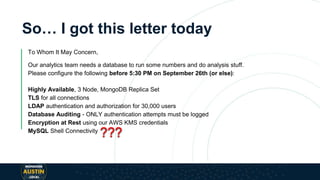 MongoDB.local Austin 2018: MongoDB Atlas for Your Enterprise | PPTX | Cloud Computing | Internet