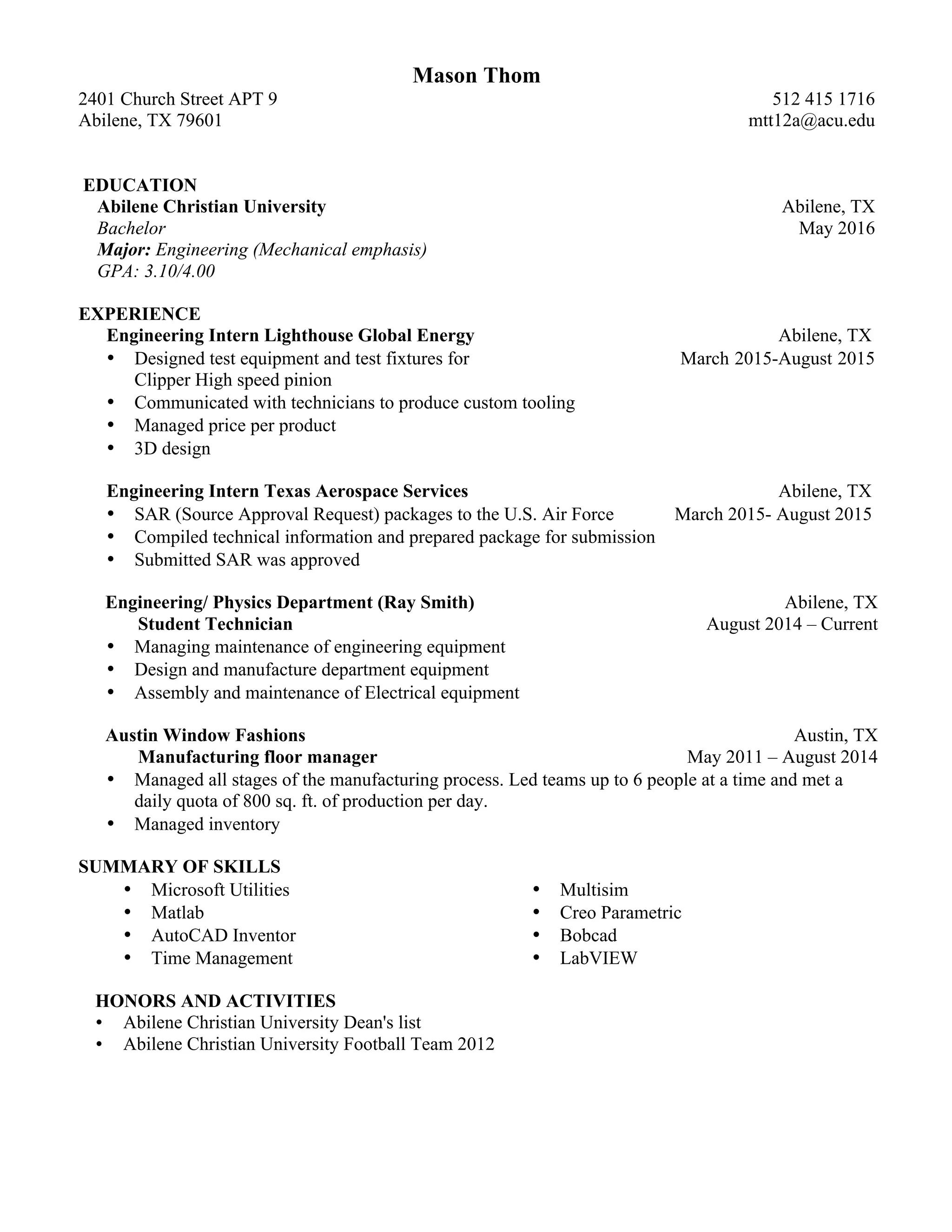 Resume_Thom _ | PDF