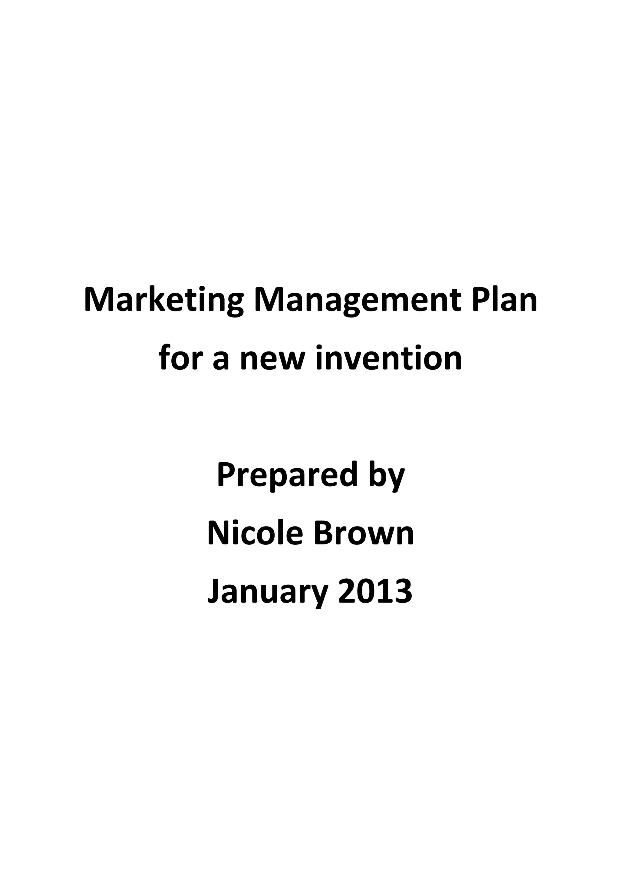 Marketing Management Plan | PDF