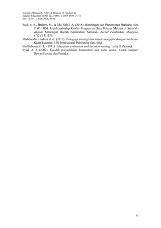 Pelaksanaan amalan pengajaran guru kelas Al-Quran dan Fardhu Ain (KAFA) dalam pengajaran Tajwid ...