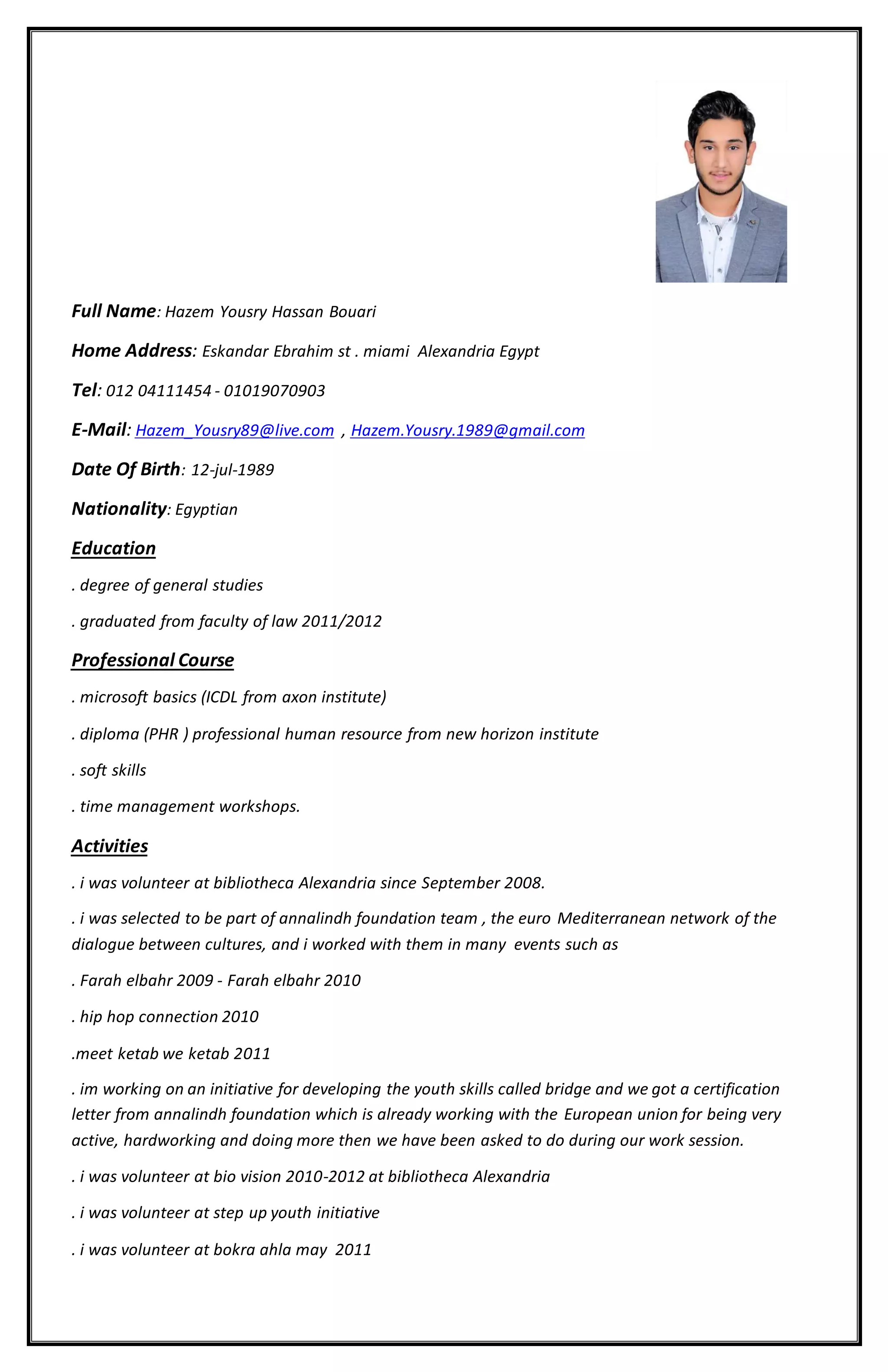 Hazem Yousry | DOCX | Business | Business and Finance