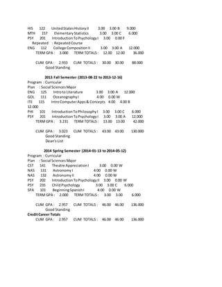 tcc transcript | PDF