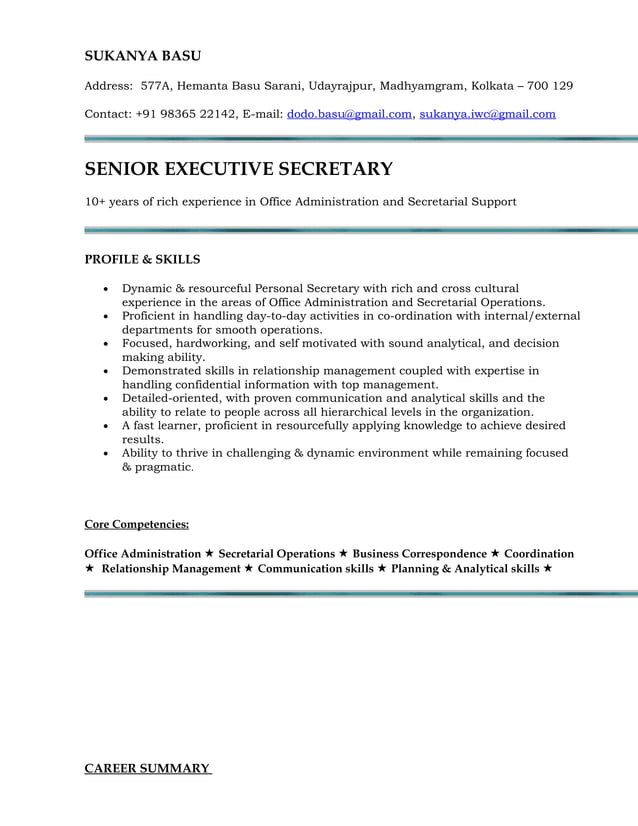 SUKANYA BASU - CV | DOC