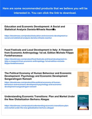 Local Economic Development: Analysis, Practices, and Globalization | PDF