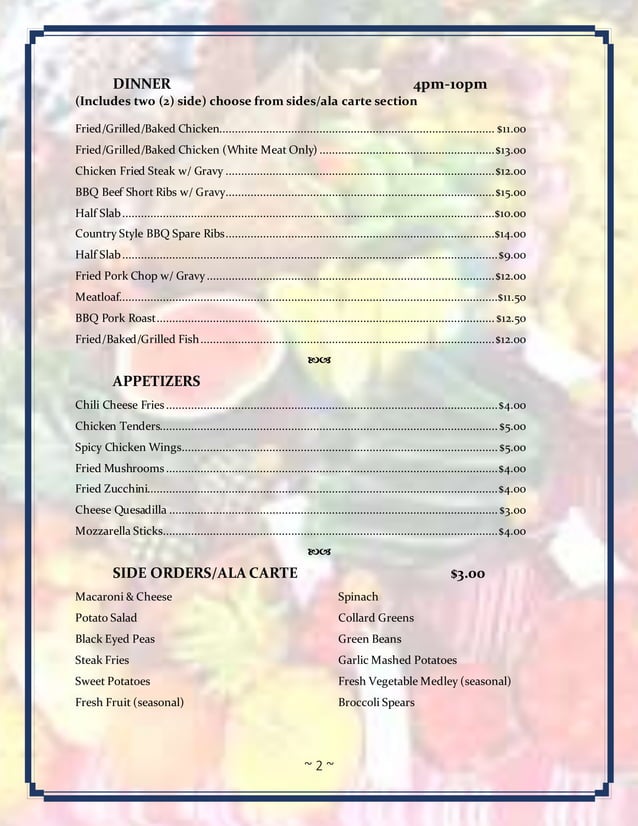 Official Menu_Great Food at Affordable Prices | DOCX | Food Industry ...