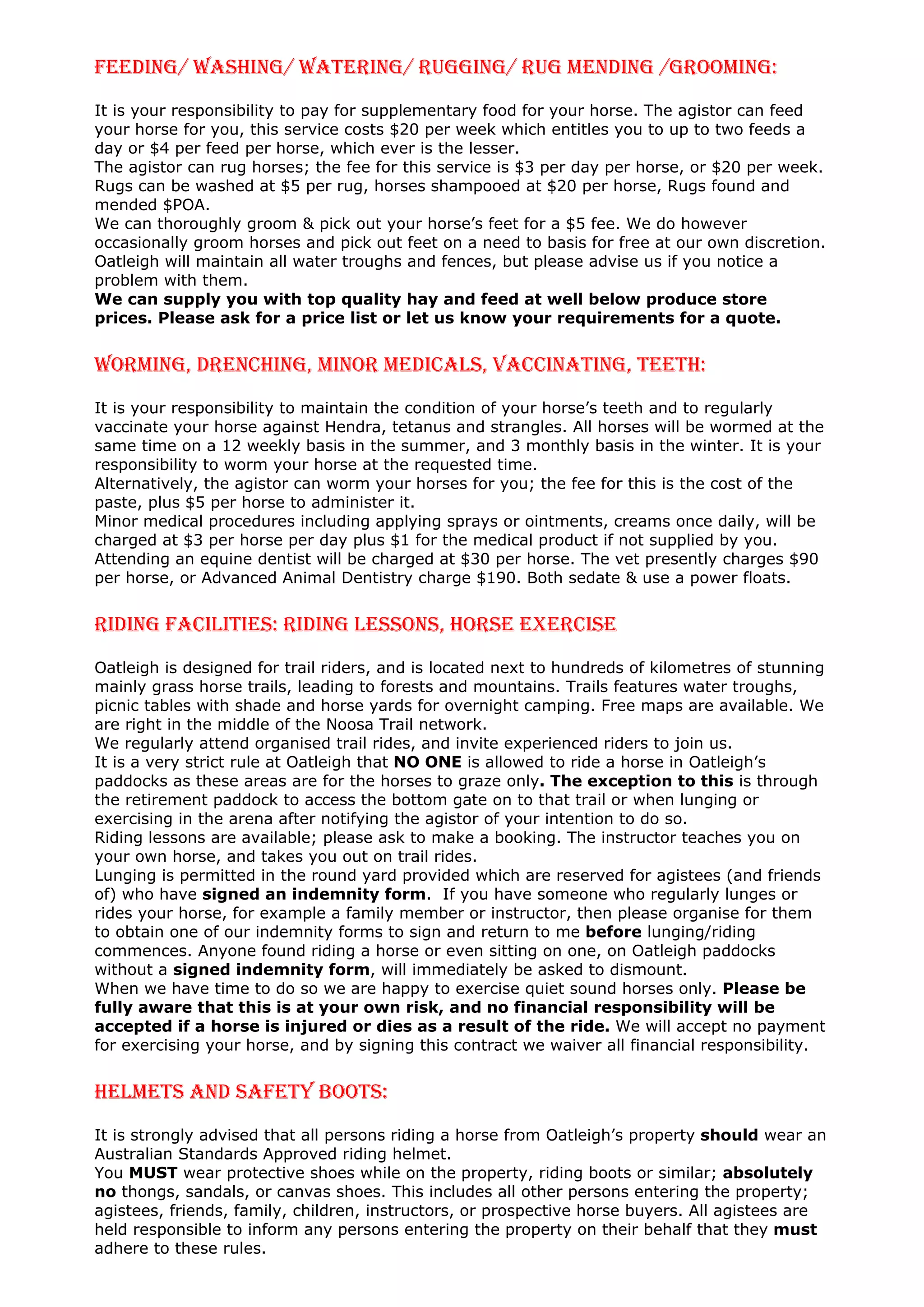 agistment contract | PDF